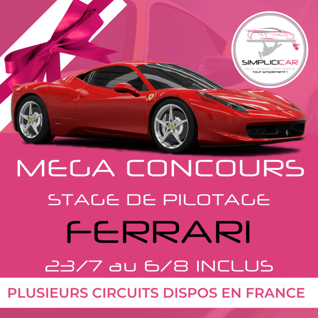 Stage de pilotage Ferrari à gagner avec Simplici Car